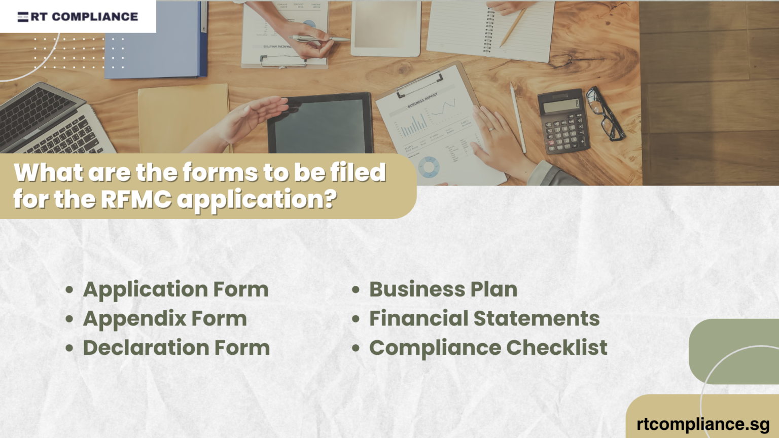 What are the forms to be filed for RFMC Application? Contact Us