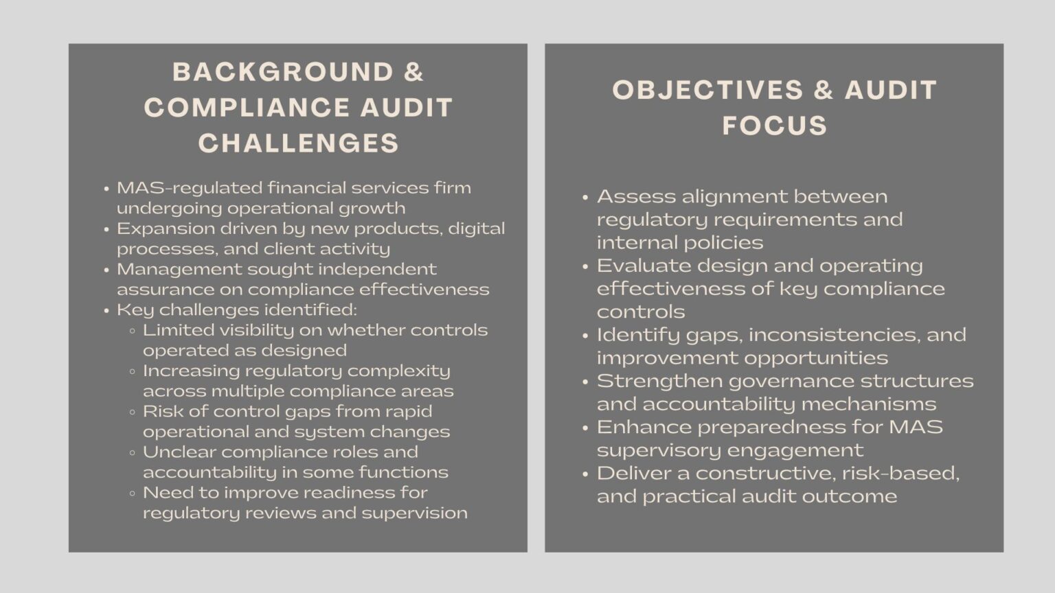 Case Study Compliance Audit Services
