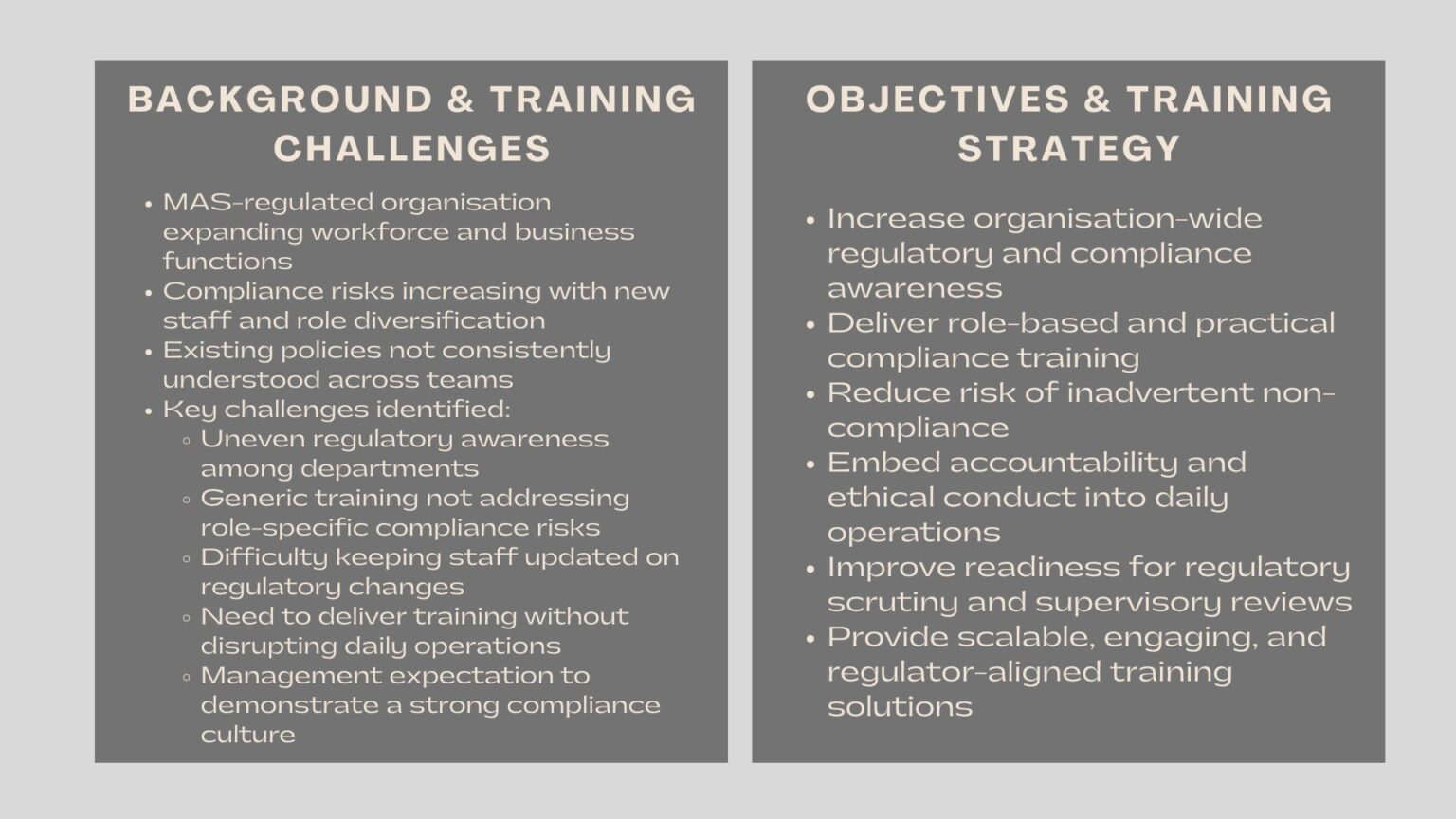 Case Study Compliance Training Services